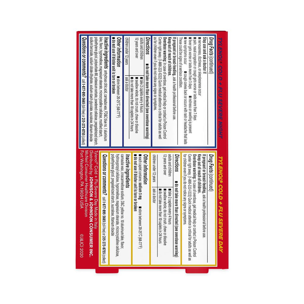 Tylenol Severe Cold & Flu Day and Night Caps — AliviOTC