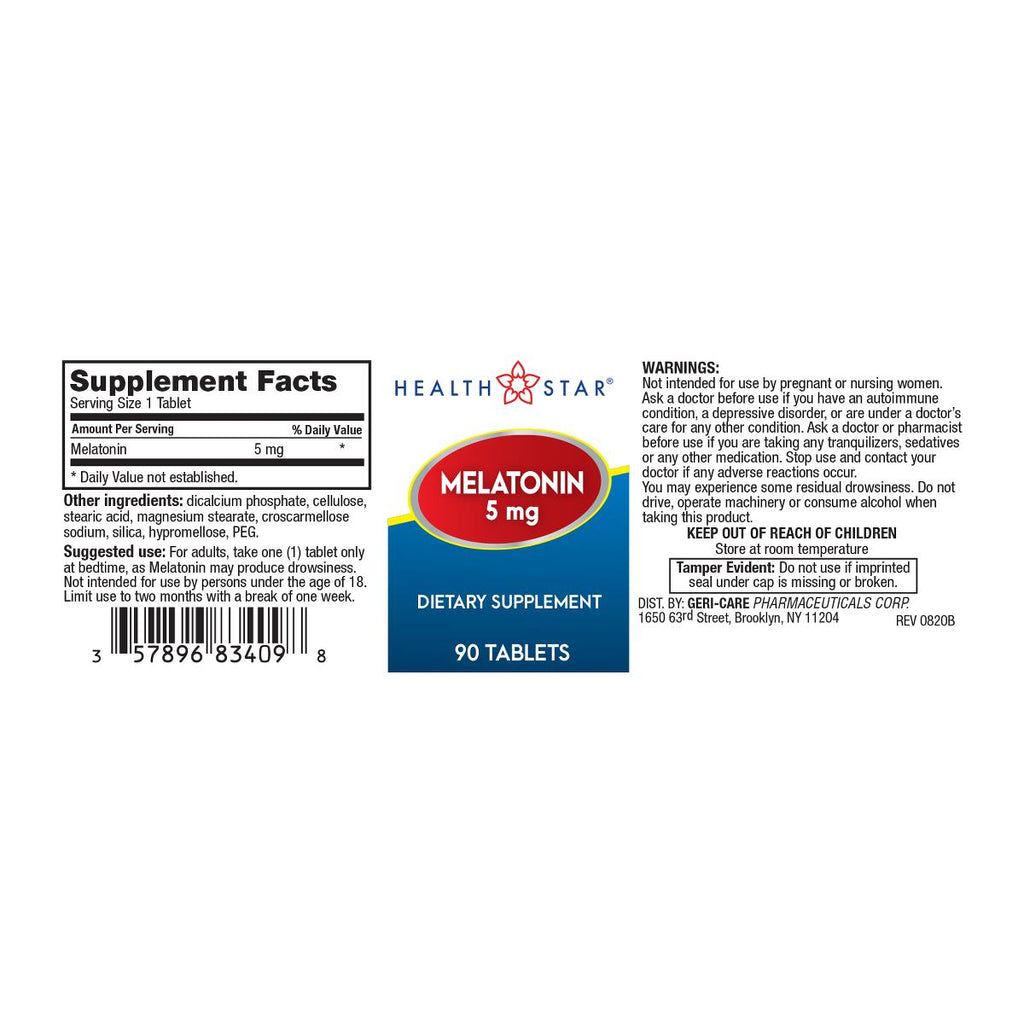 Melatonin 5 Mg Tablets 90/ Bottle — AliviOTC
