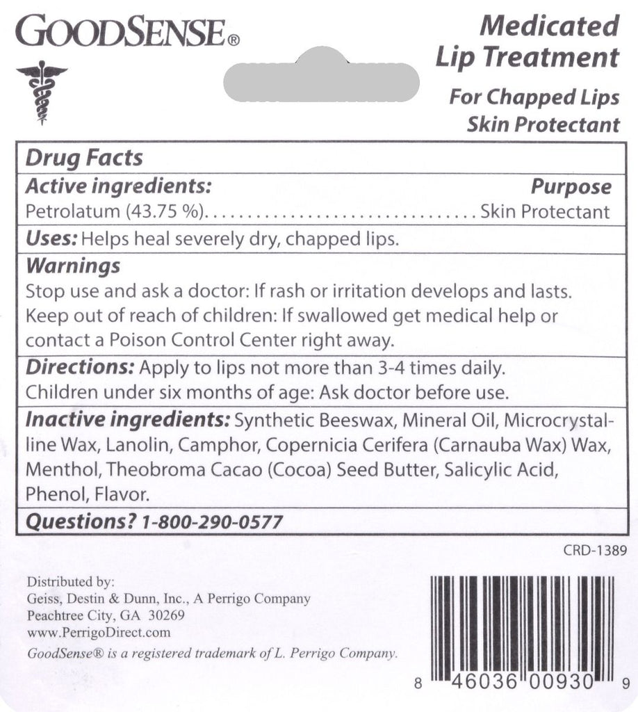 GoodSense Medicated Lip Balm Treatment, 0.25oz, 2Ct — AliviOTC