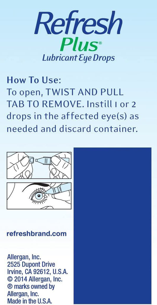 Refresh Plus Lubricant Eye Drops Single Containers 30Ct — AliviOTC